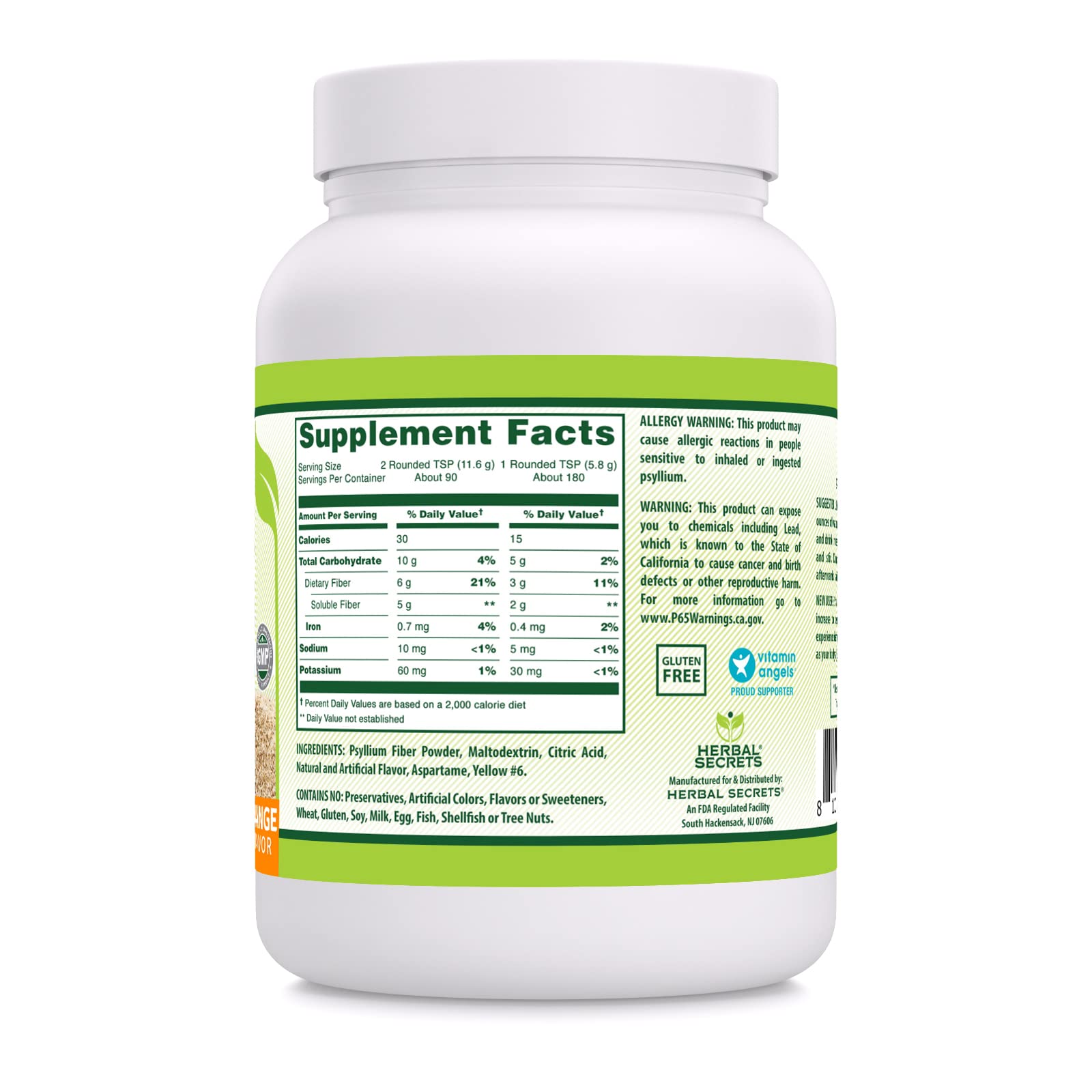5g serving of psyllium fiber