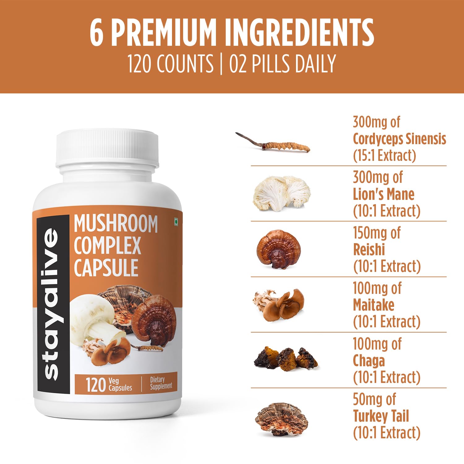 6-in-1 mushroom blend for health