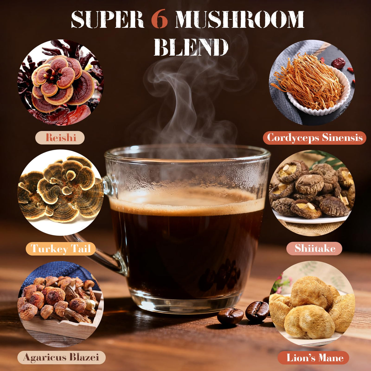 6 in 1 mushroom coffee mix