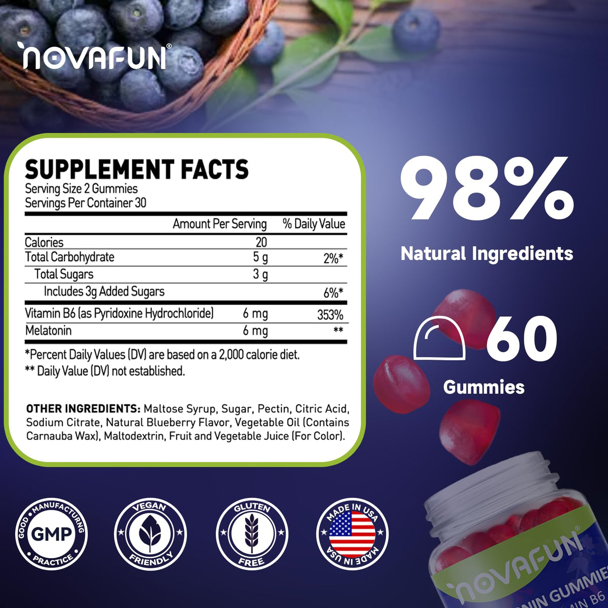 6 mg melatonin gummies with Vitamin B6