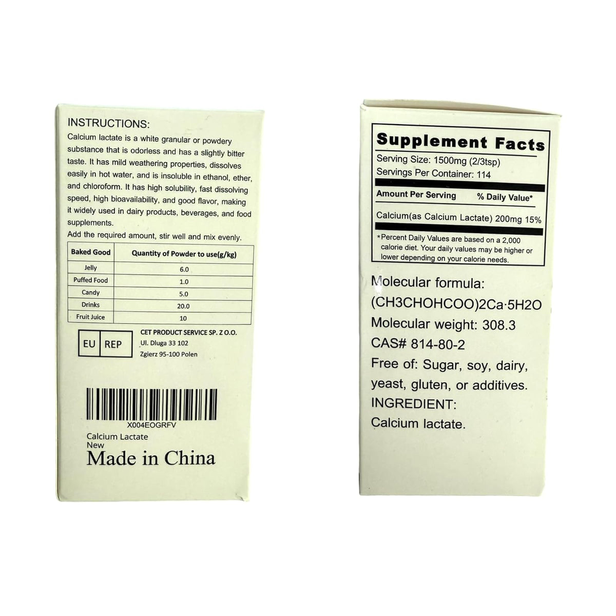 6 oz Calcium Lactate for daily use