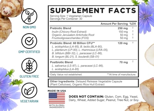 60 billion CFU probiotic capsules