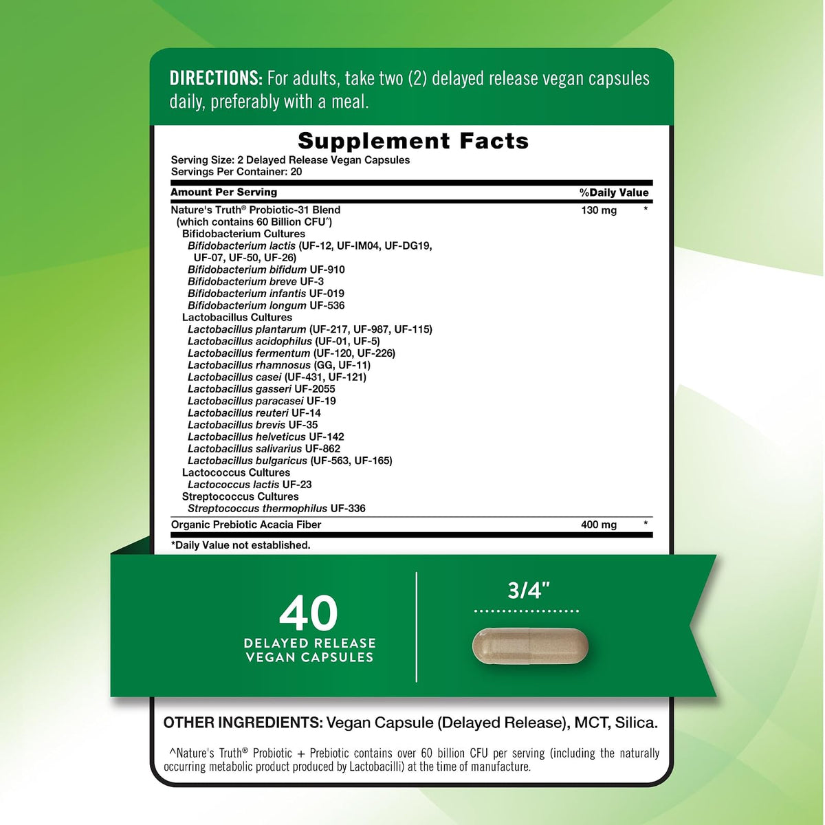 60 billion CFU probiotic capsules