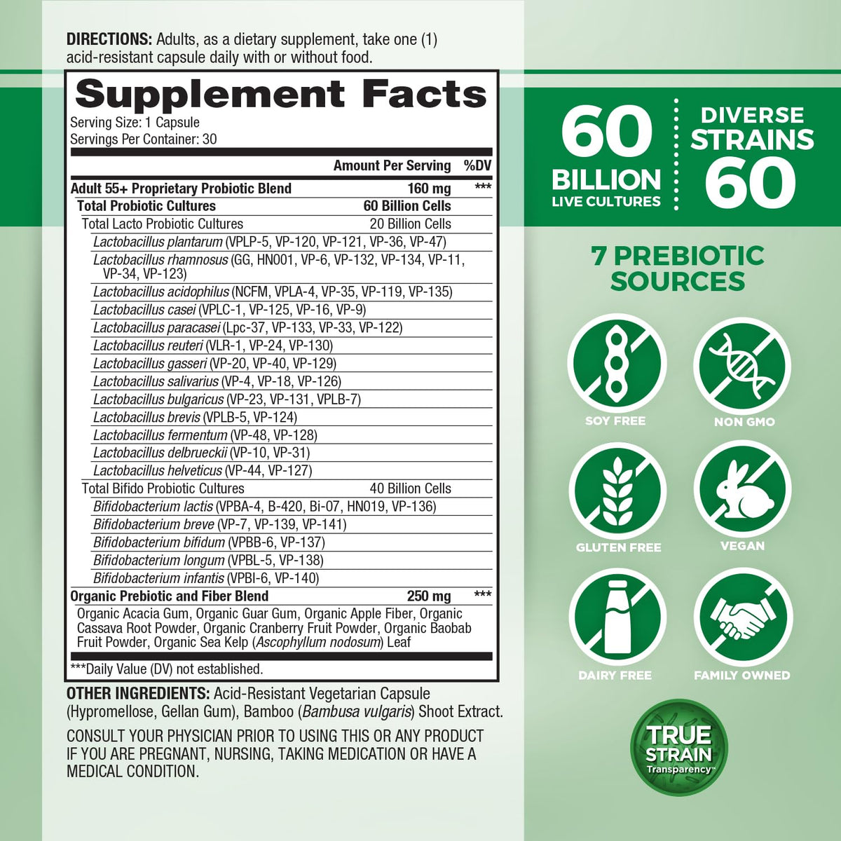60 billion CFU probiotic capsules