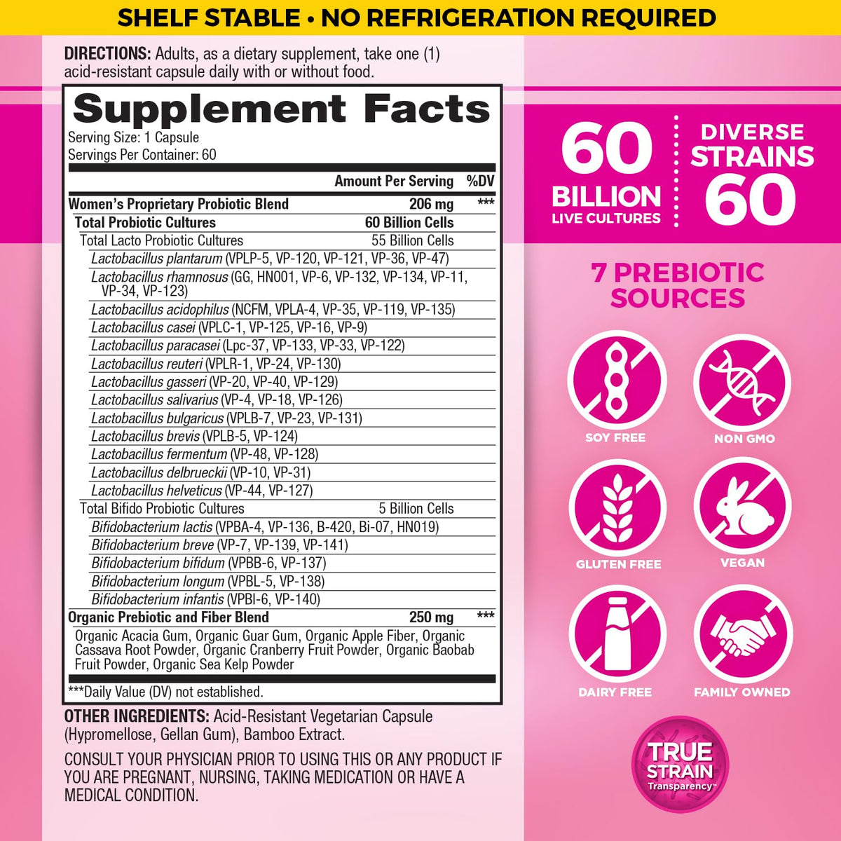 60 billion CFU probiotic for women