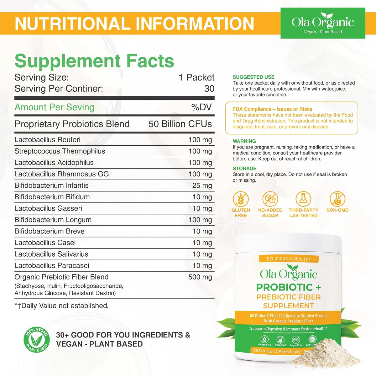 60 billion CFU probiotic powder benefits