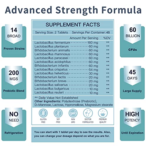 60 billion CFU probiotic veggie tablets