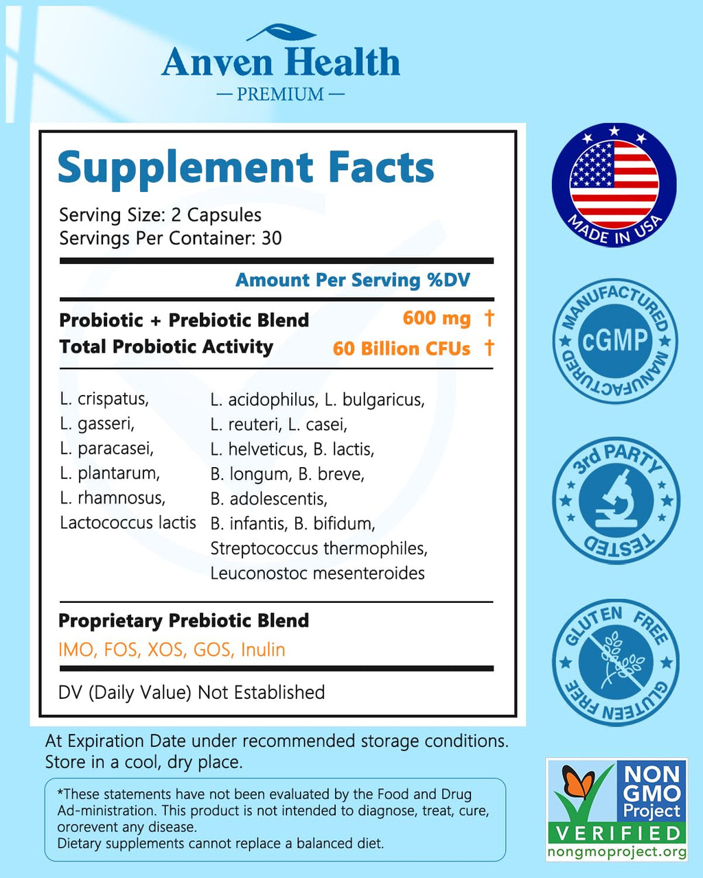60 billion CFU probiotics for men