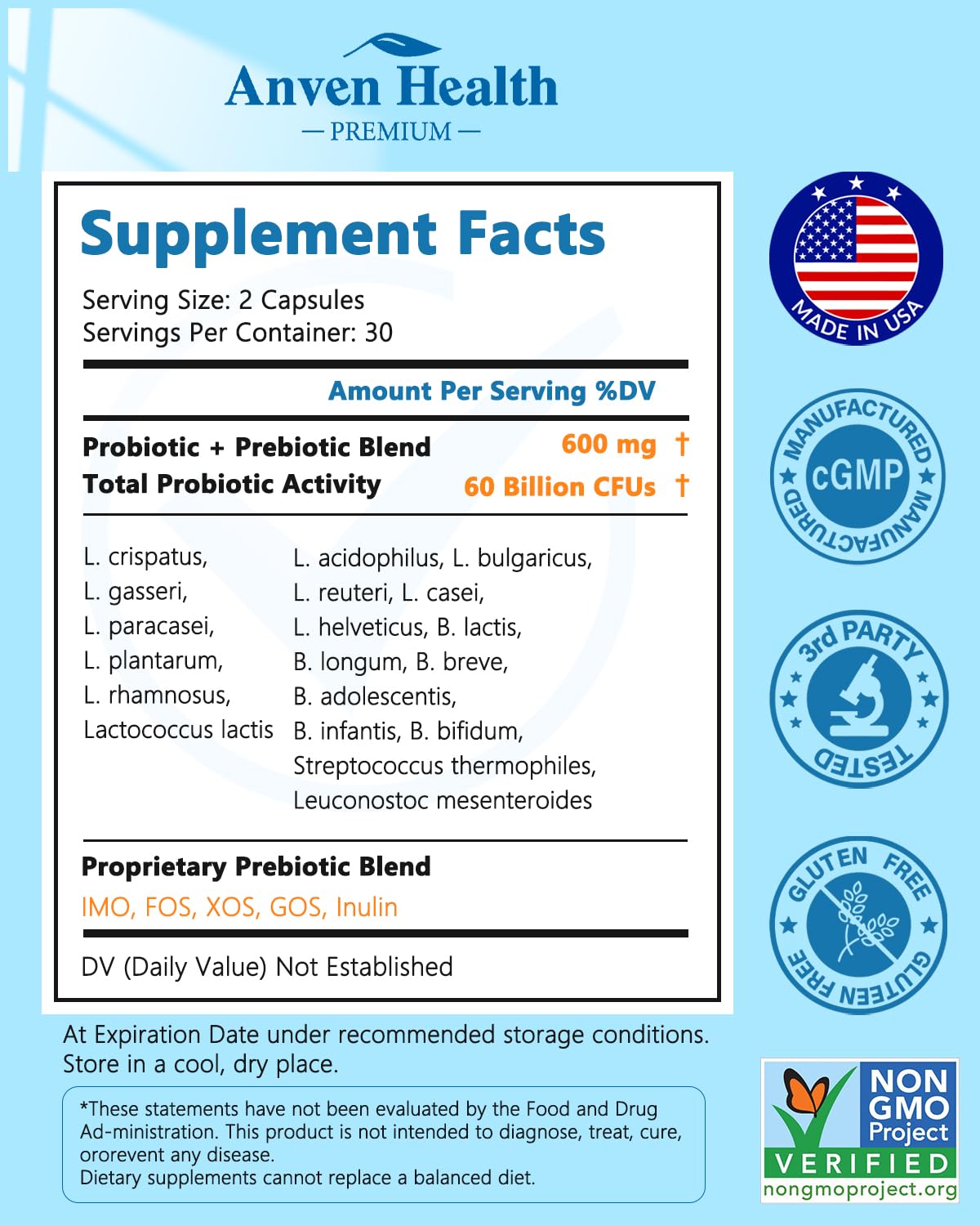 60 billion CFU probiotics for men