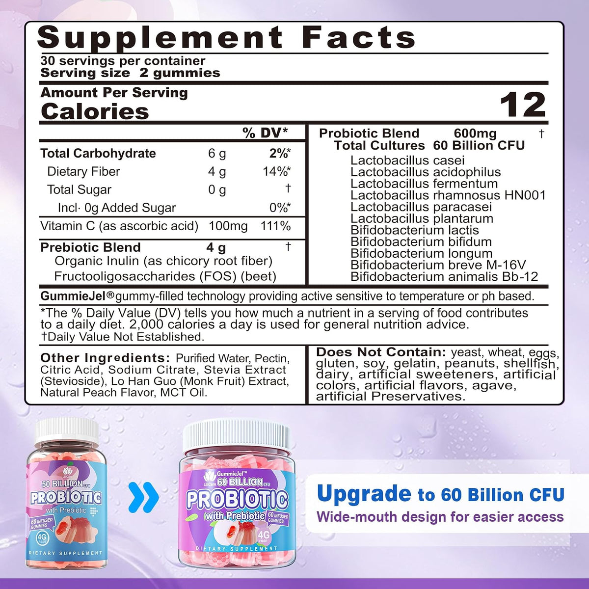 60 billion CFU probiotics for women