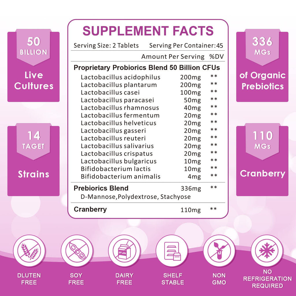 60 billion CFU probiotics tablets