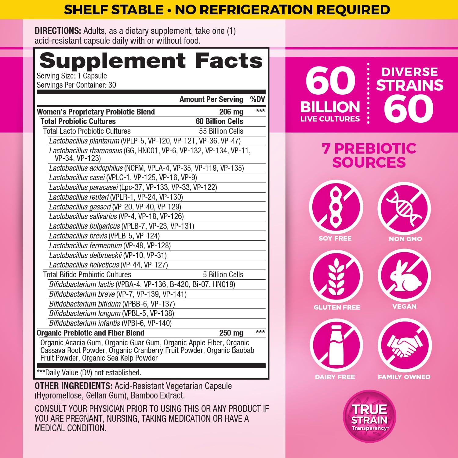 60 billion CFU women's probiotics