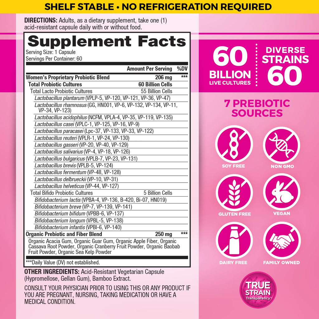60 billion CFU women's probiotics