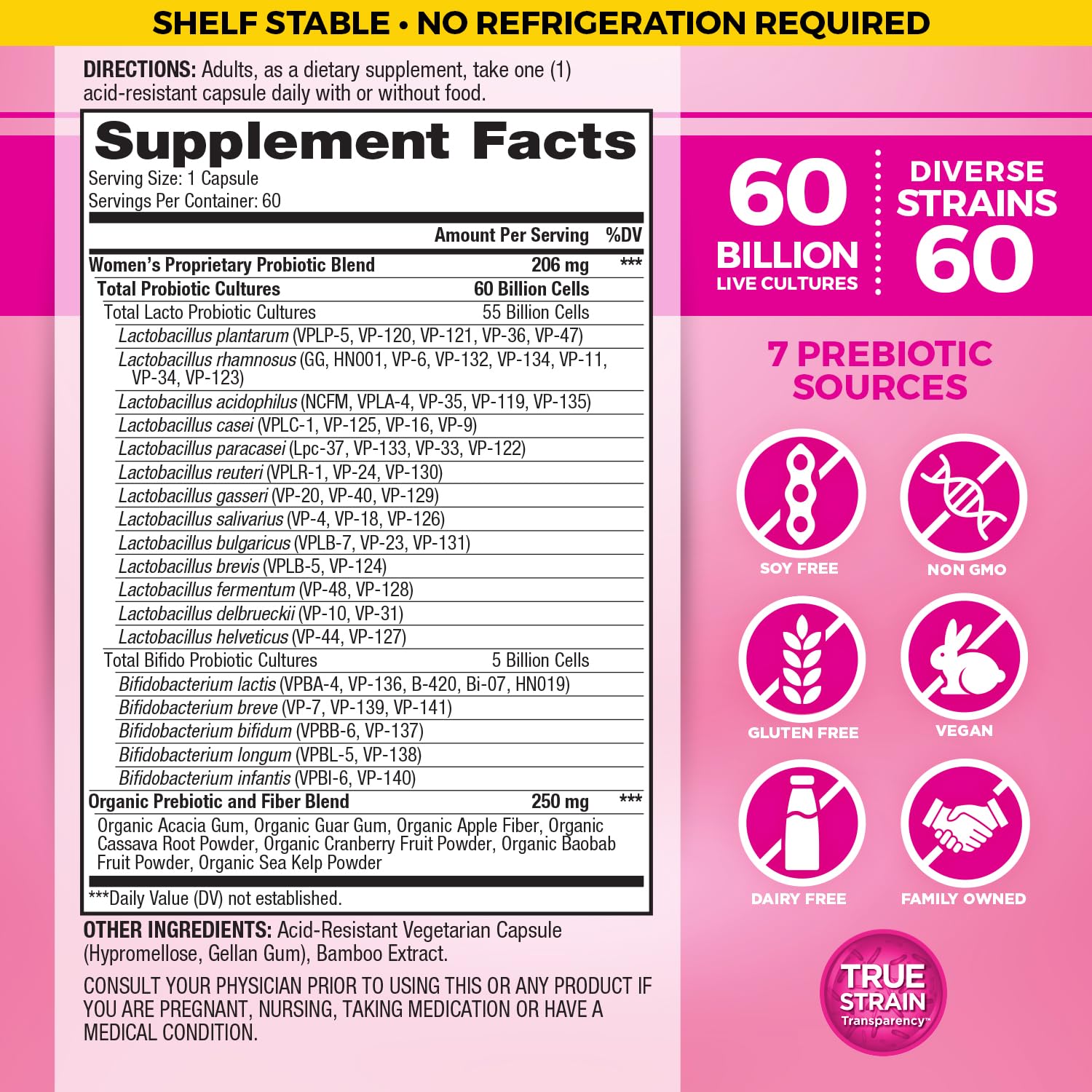 60 billion CFU women's probiotics