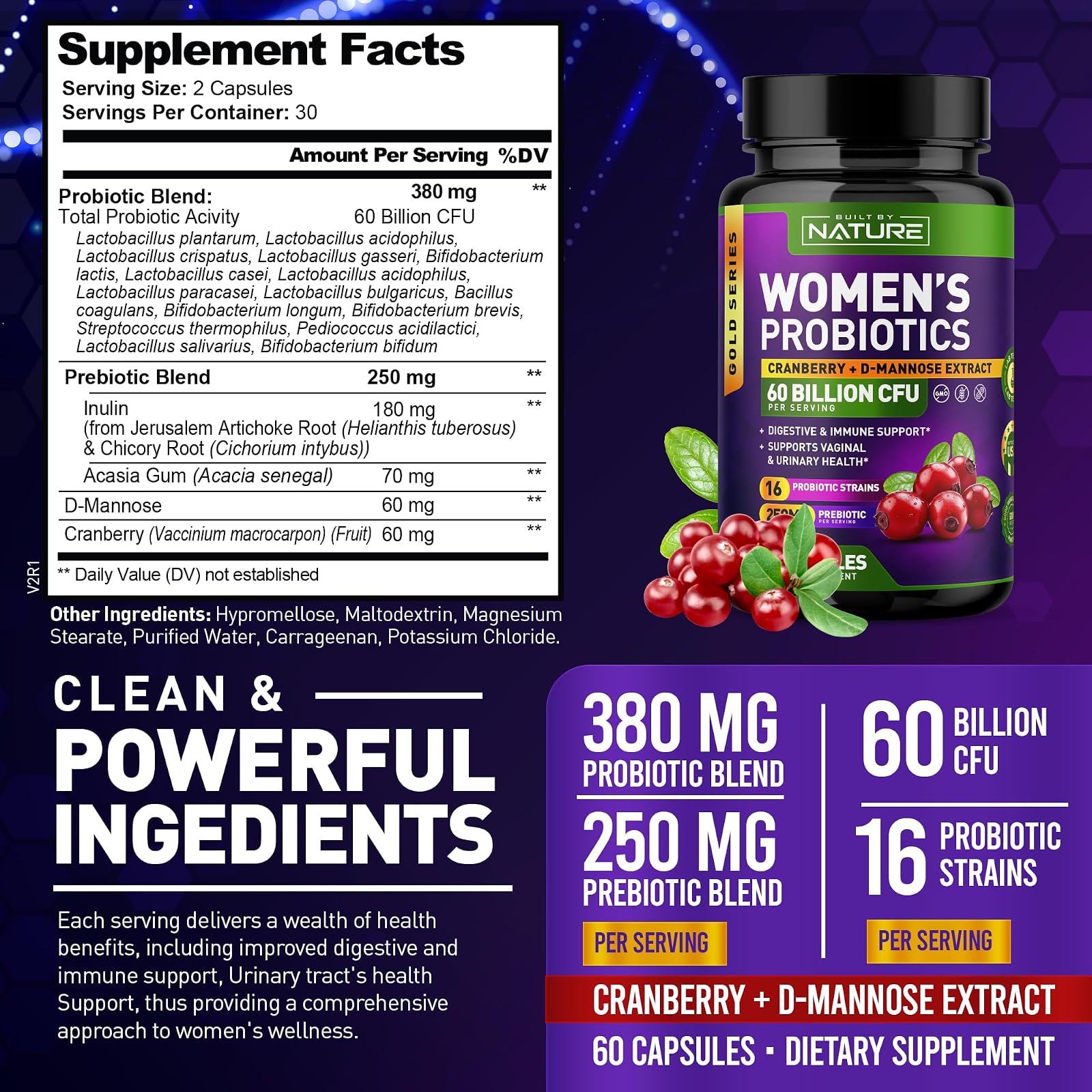 60 billion CFUs women probiotics