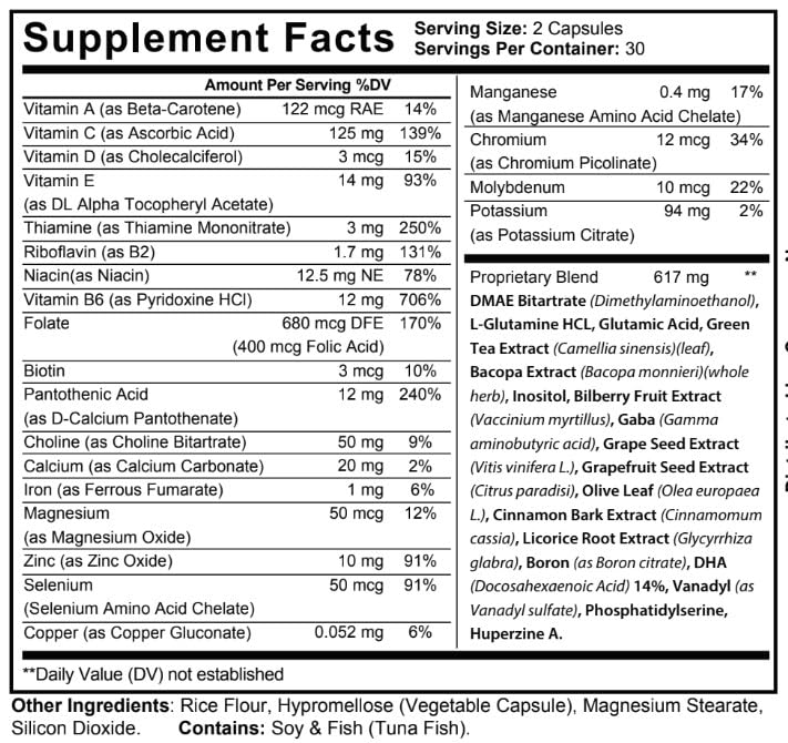 60 capsules for cognitive support