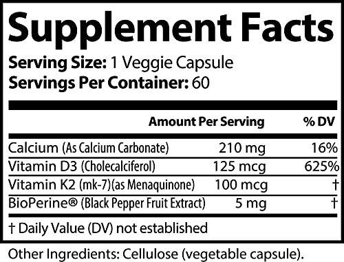 60 capsules for daily calcium intake