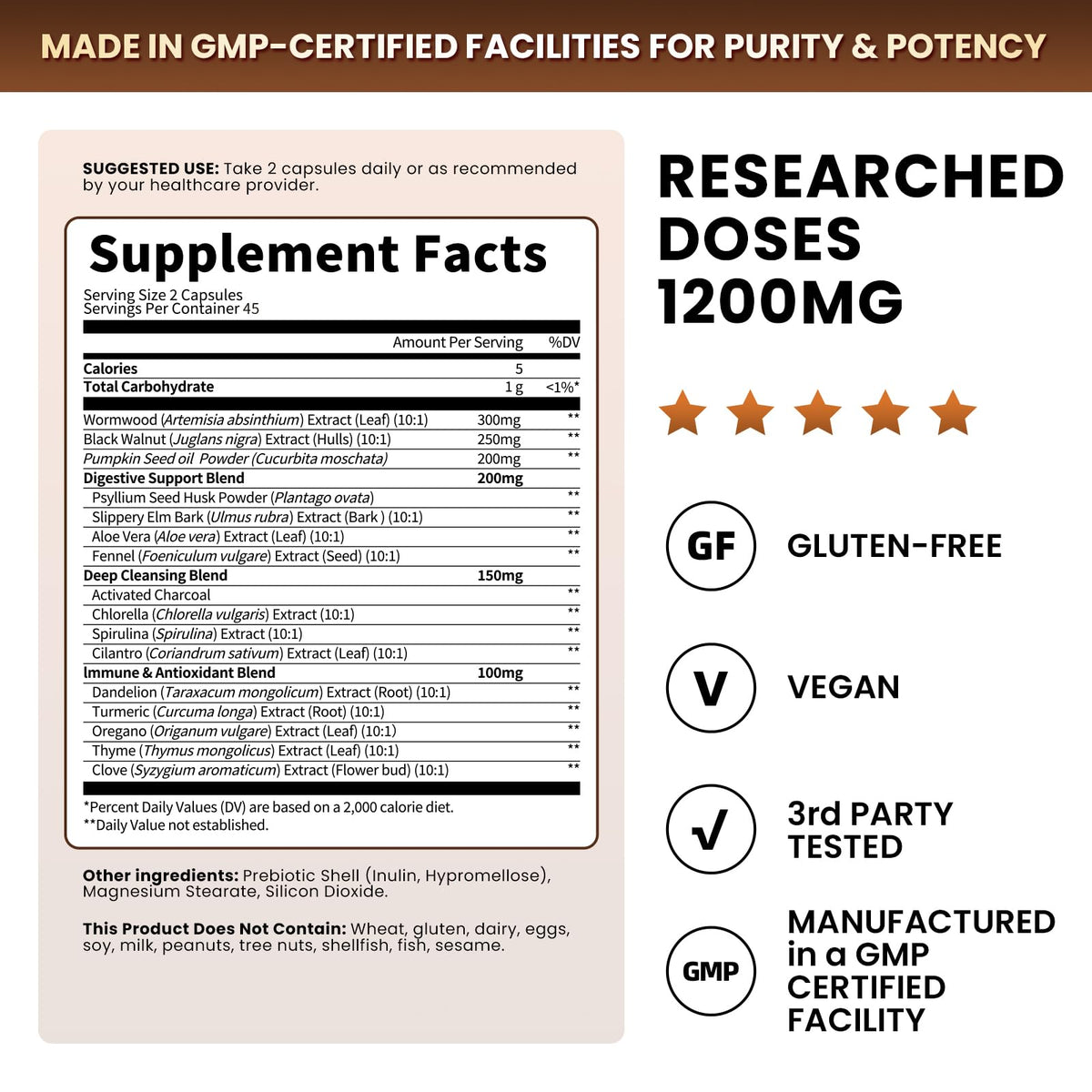 60 capsules for daily cleansing