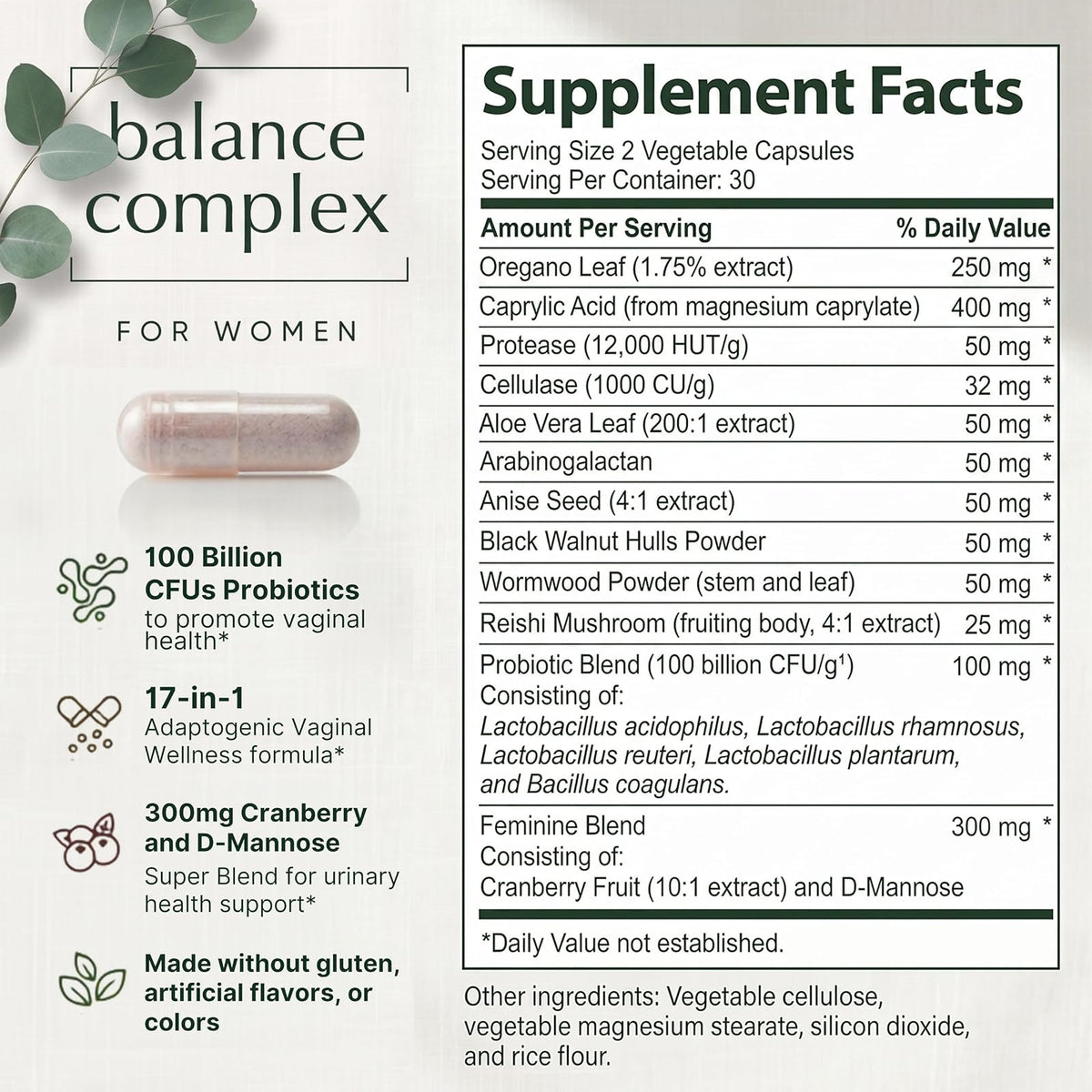 60 capsules for daily probiotic support