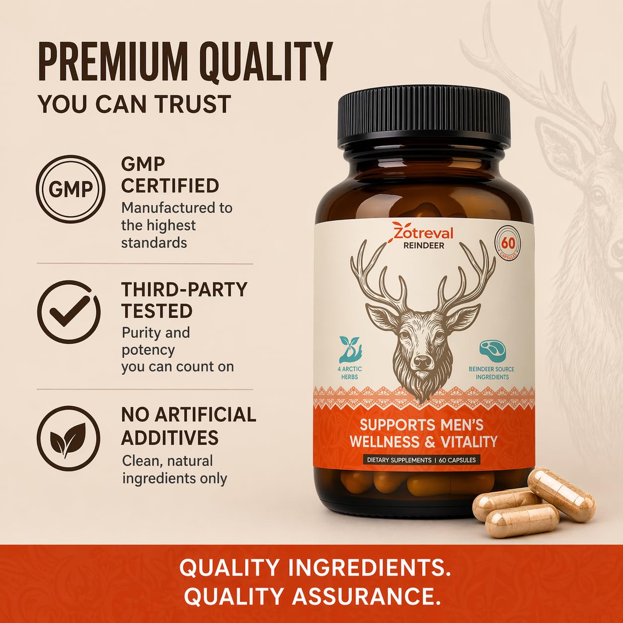 60 capsules for daily testosterone