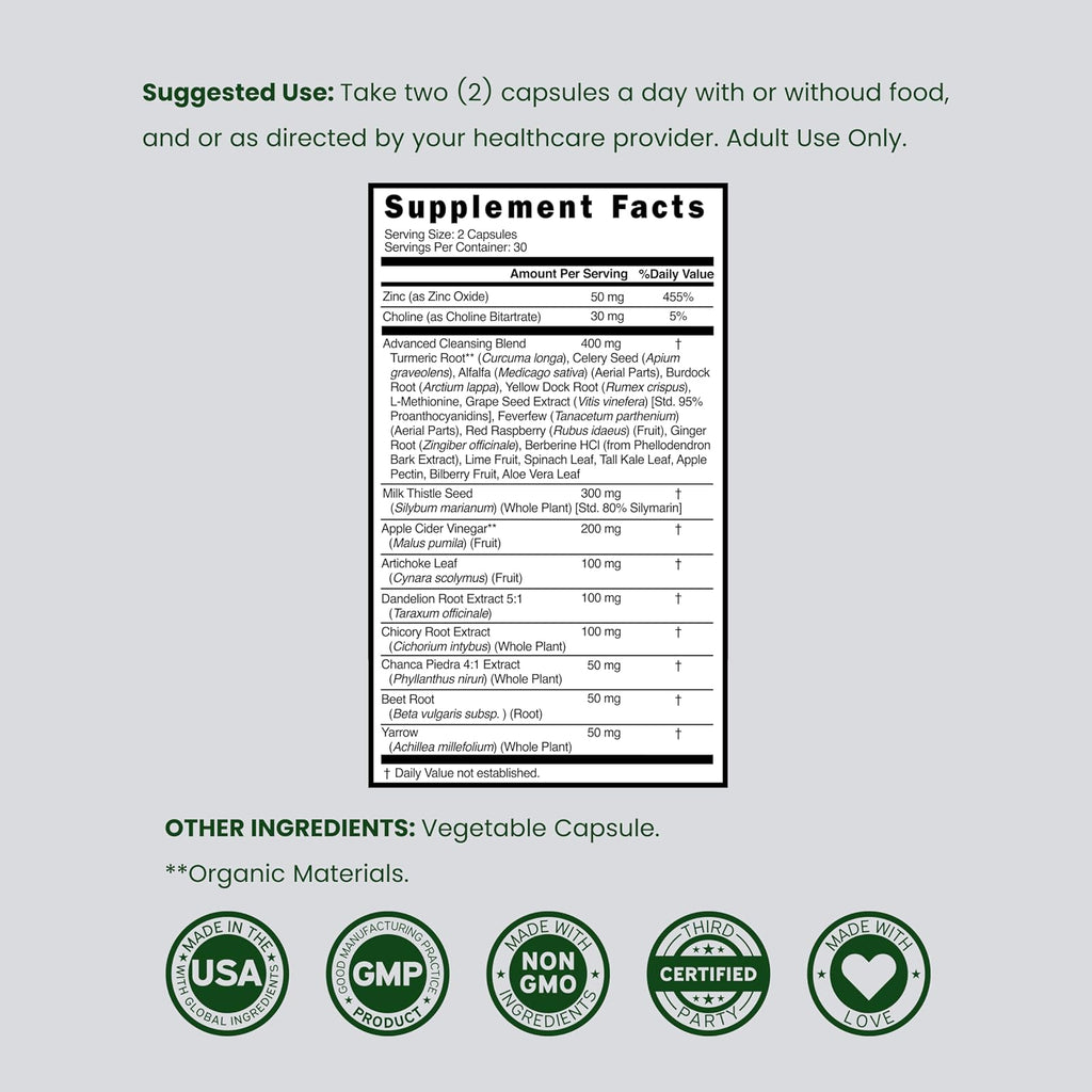 60 capsules for liver detox