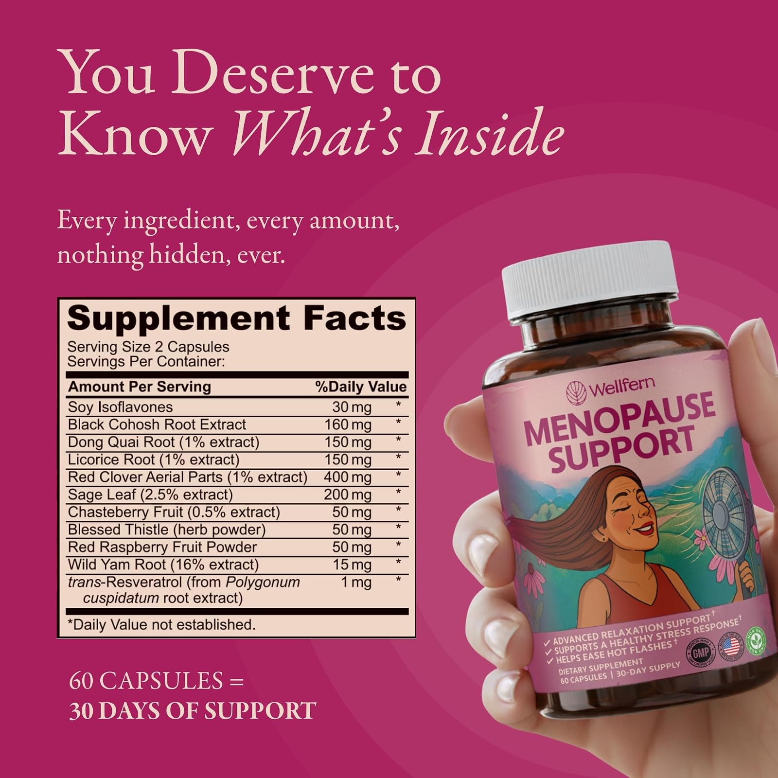60 capsules for menopause symptom relief