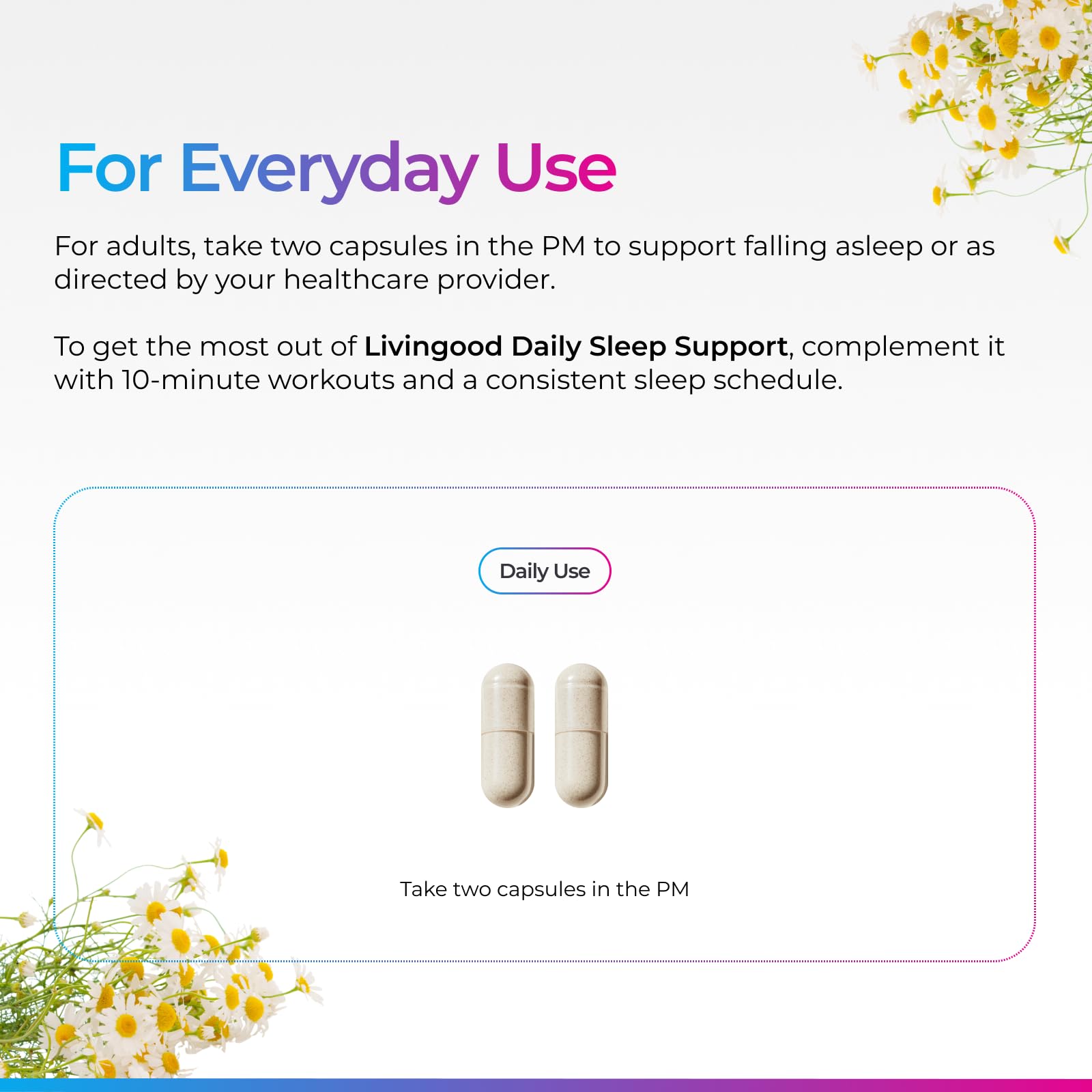 60 capsules for nightly sleep aid