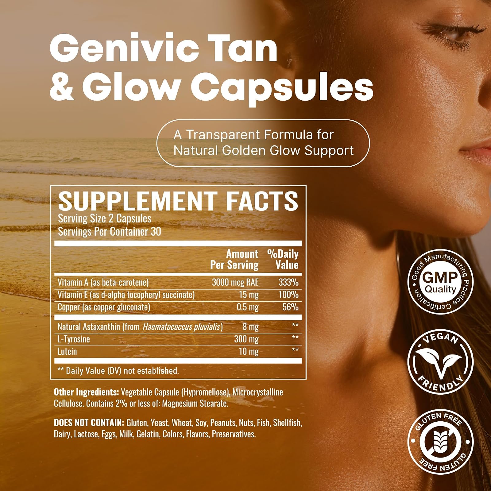 60 capsules for sunless tanning