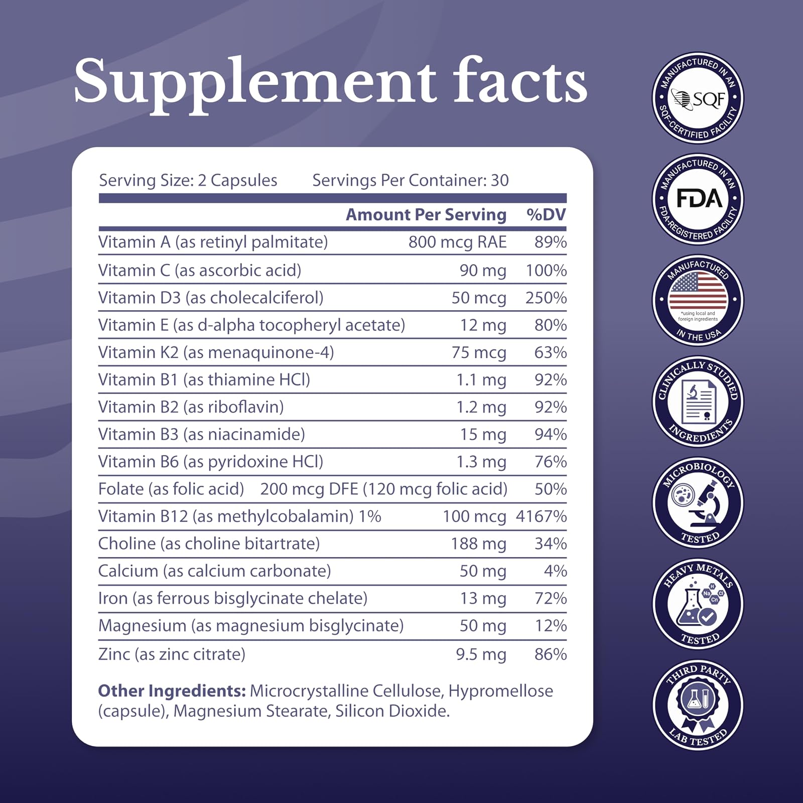 60 capsules multivitamin for energy