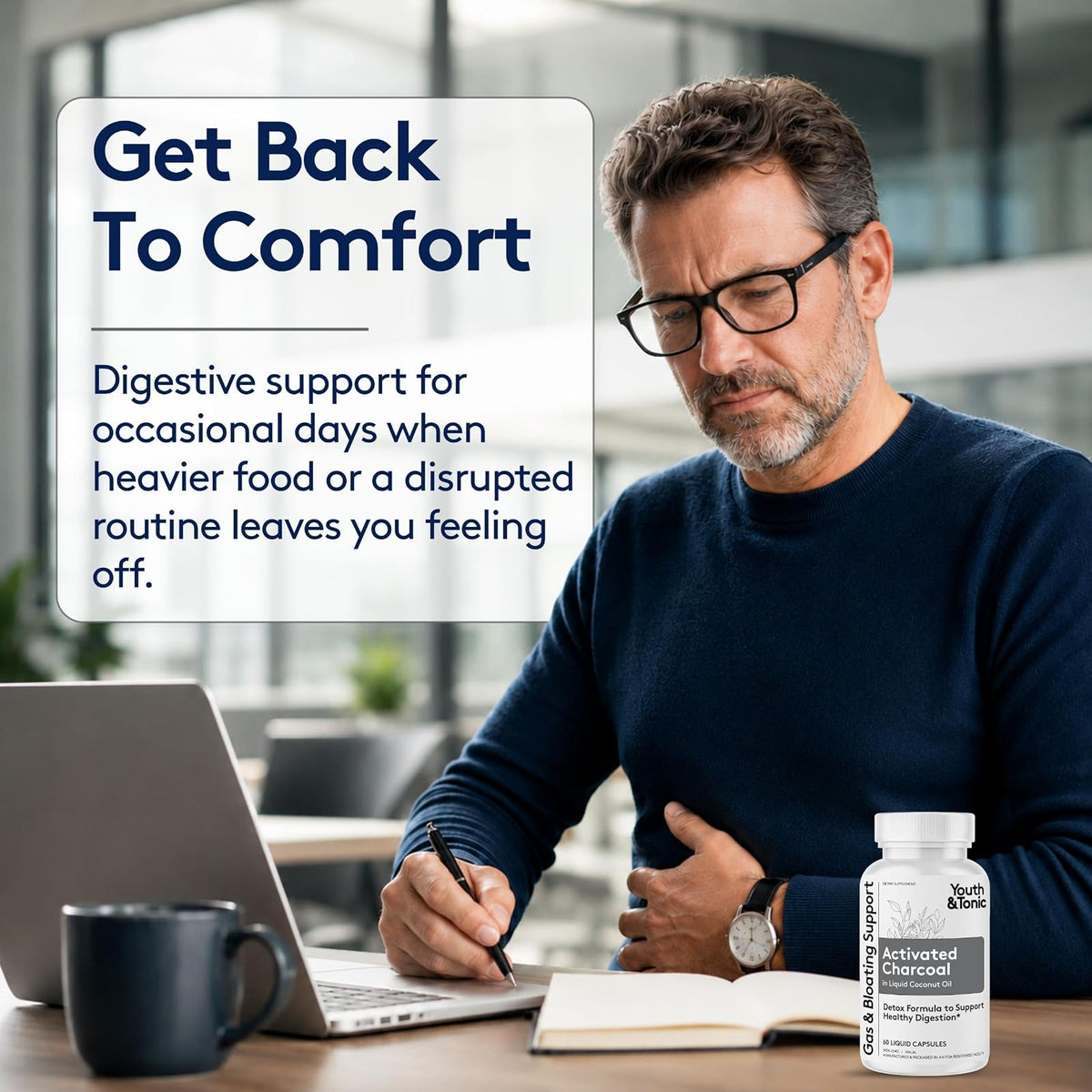 60 capsules of activated charcoal