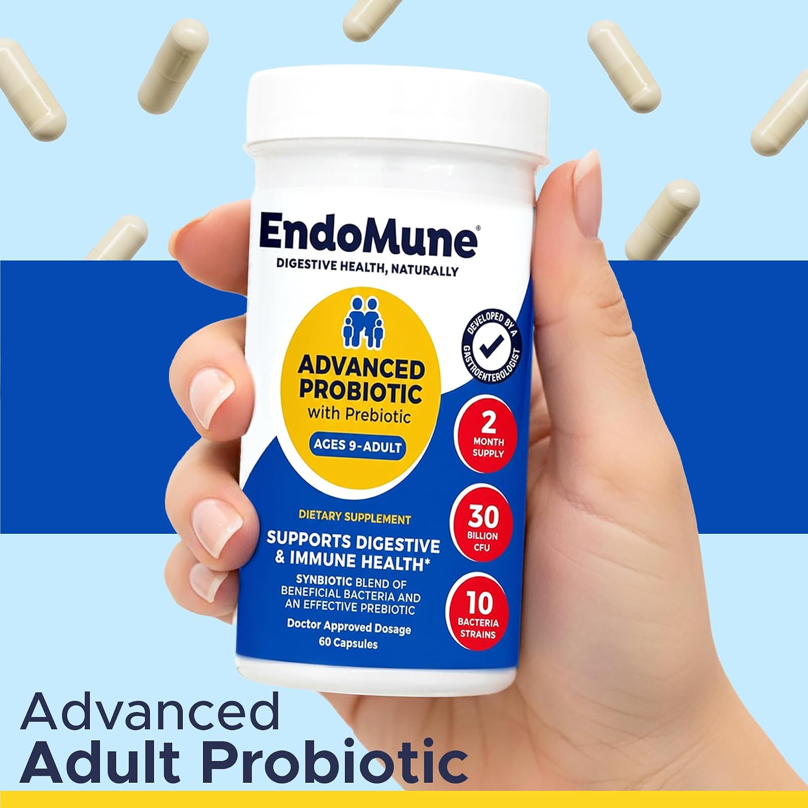 60 capsules of advanced probiotics