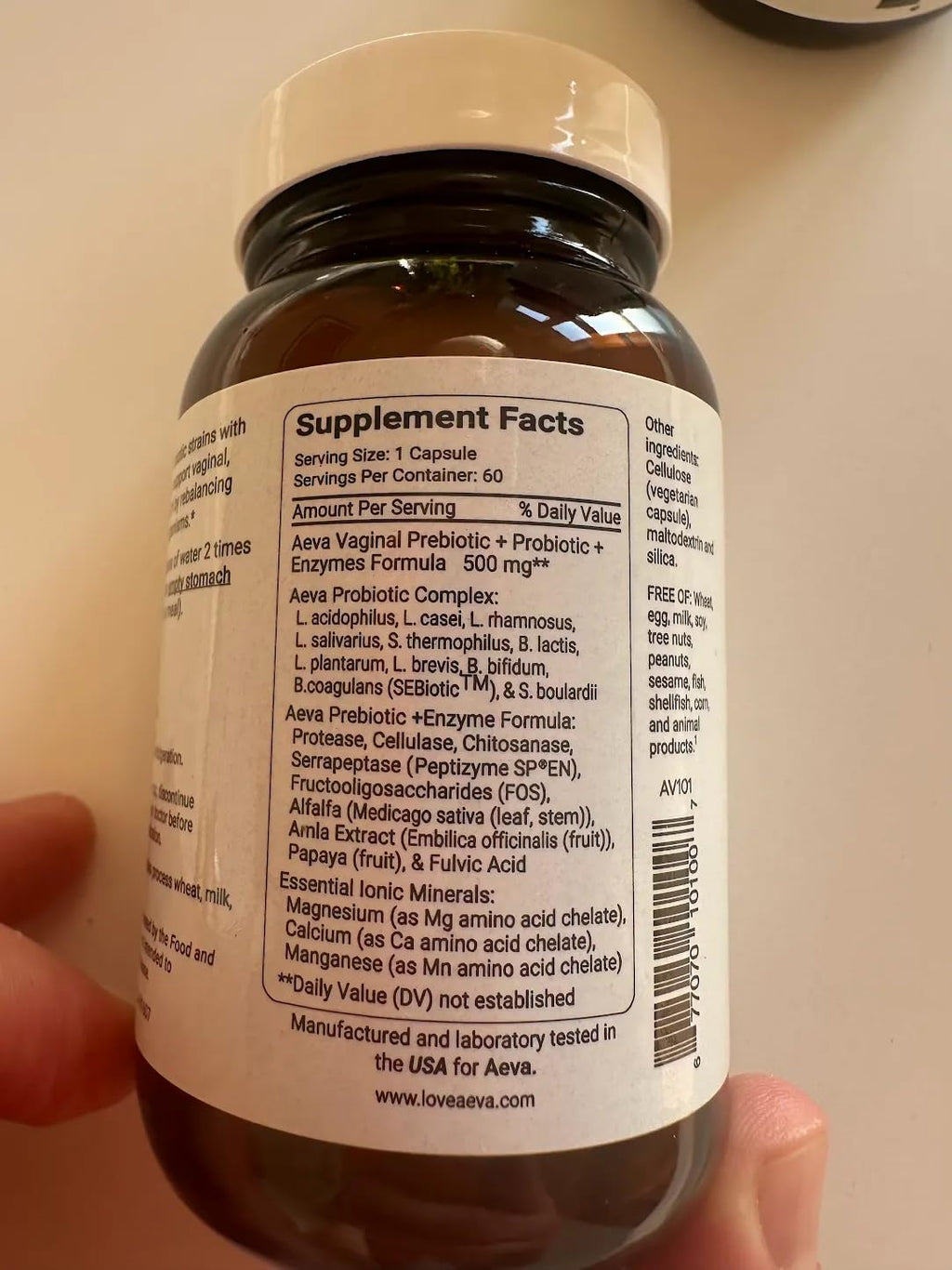 60 capsules of AEVA probiotics