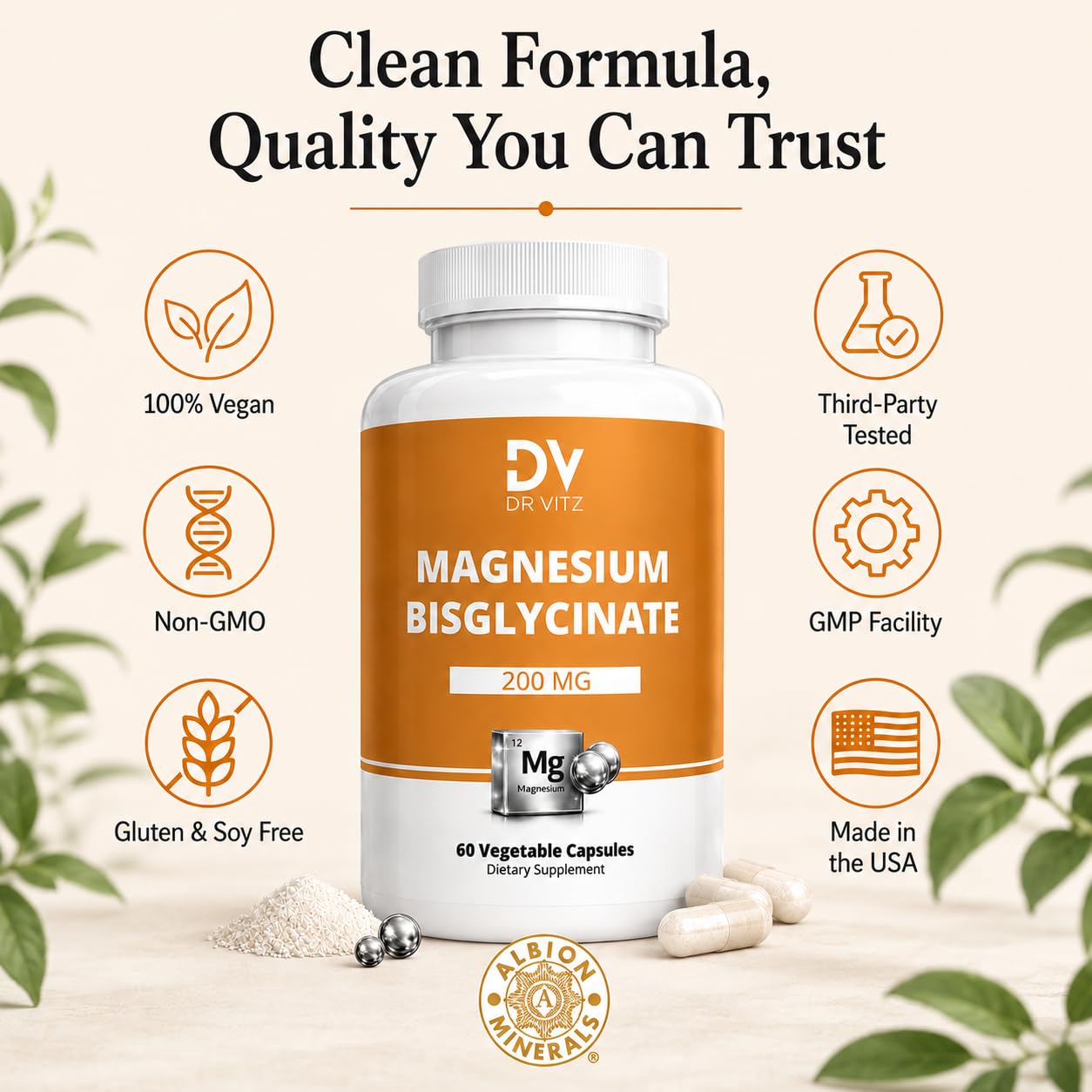 60 capsules of Albion magnesium chelate
