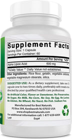 60 capsules of alpha lipoic acid