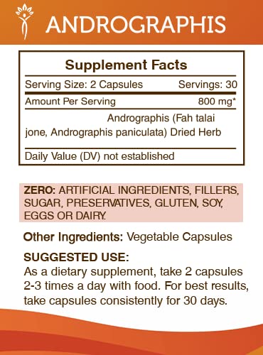 60 capsules of andrographis paniculata