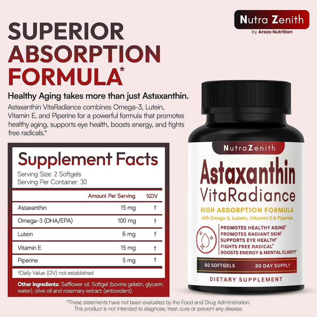 60 capsules of Arazo Nutrition Astaxanthin