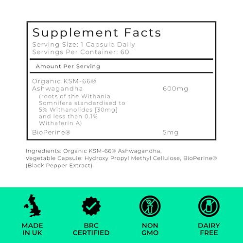 60 capsules of ashwagandha for daily wellness