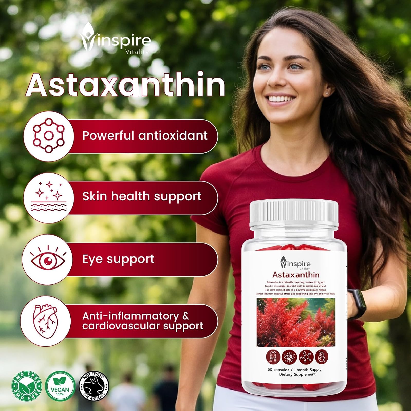 60 capsules of astaxanthin supplement