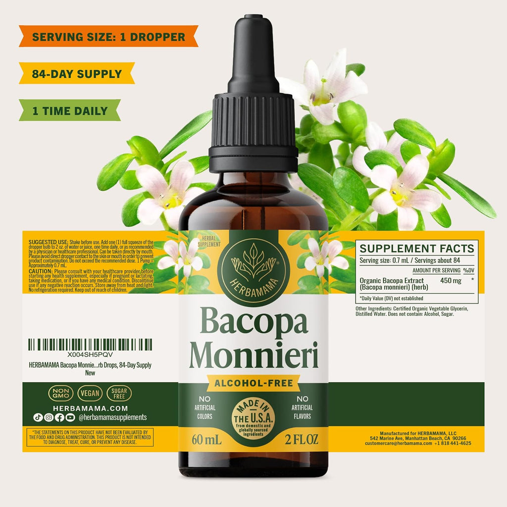 60 capsules of Bacopa Monnieri for vitality