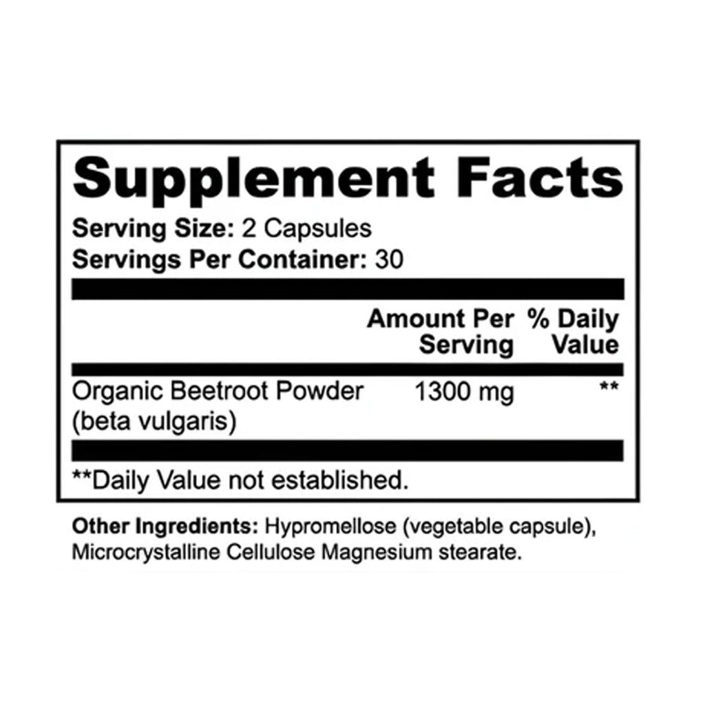 60 capsules of beetroot nutrition