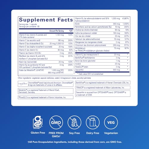 60 capsules of blended vitamin & mineral supplements