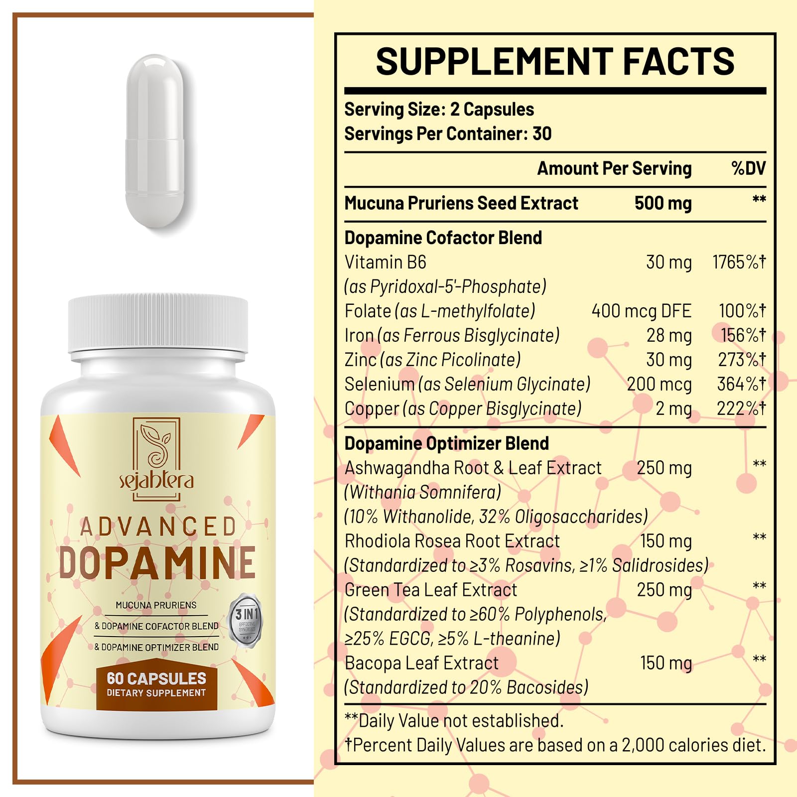 60 capsules of blended vitamins for well-being