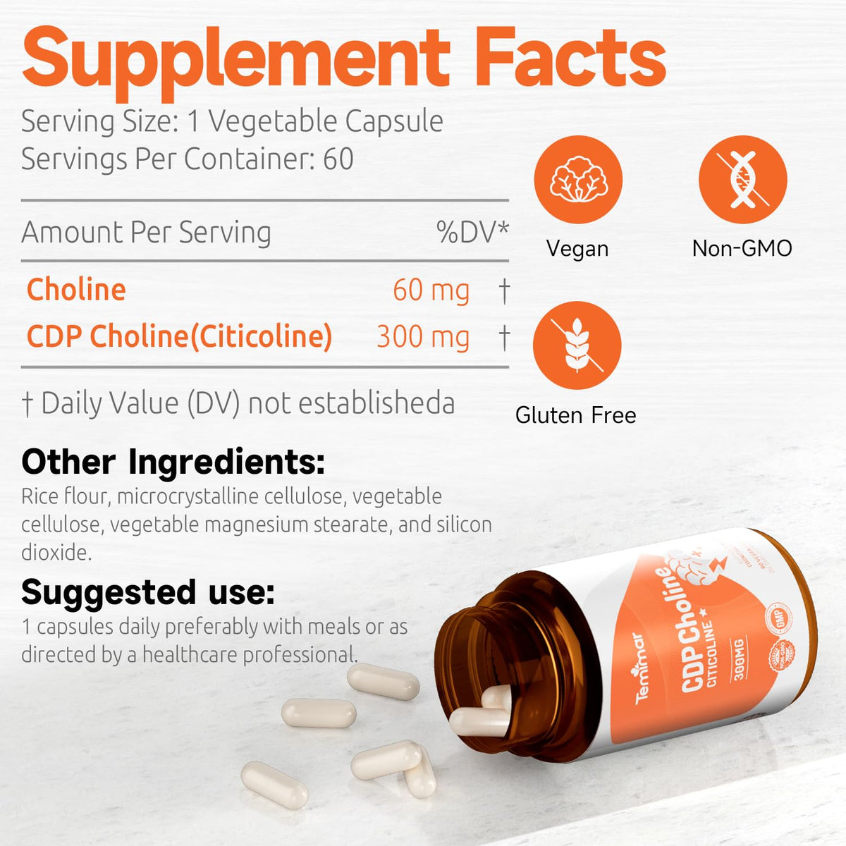 60 capsules of brain-boosting choline