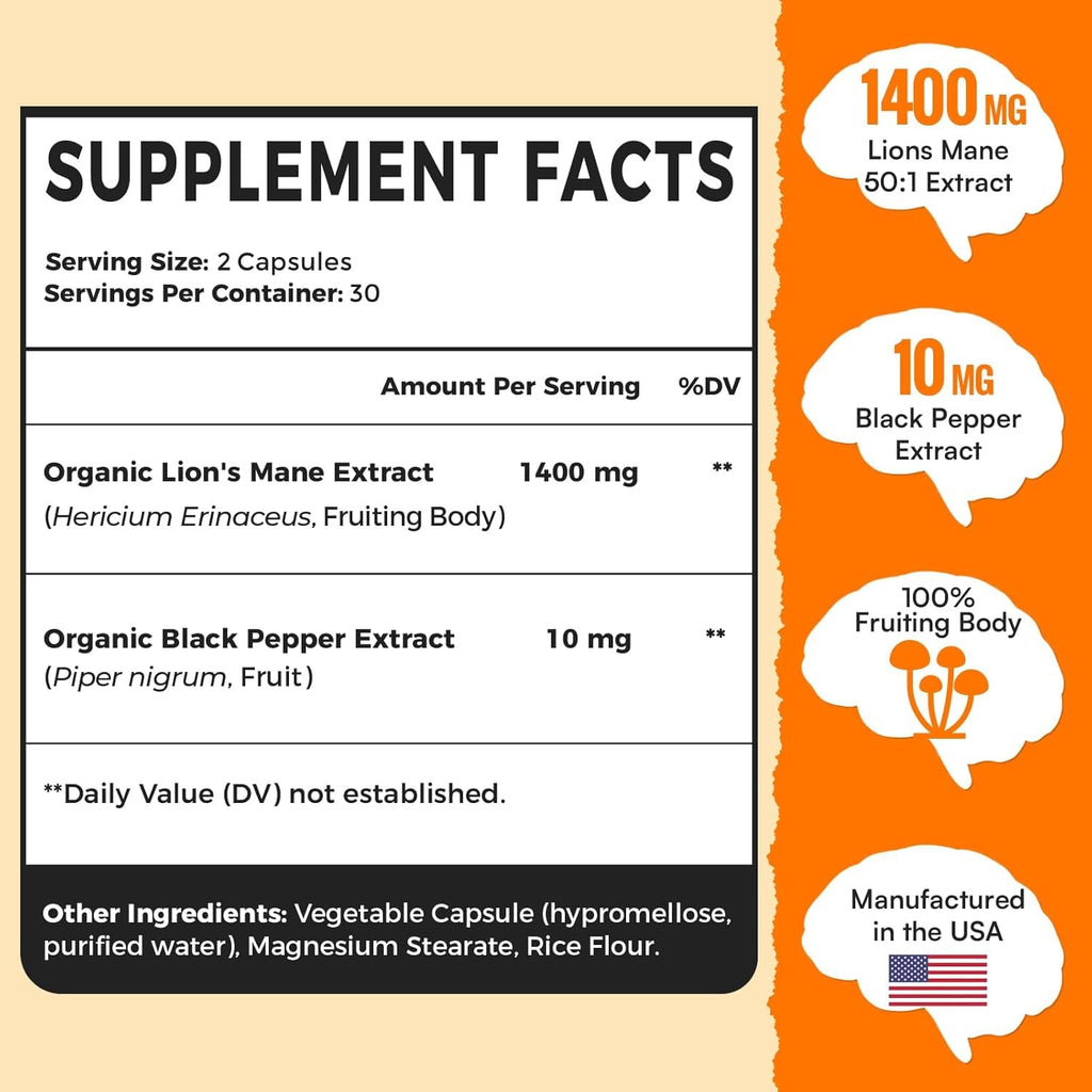 60 capsules of brain-boosting mushrooms
