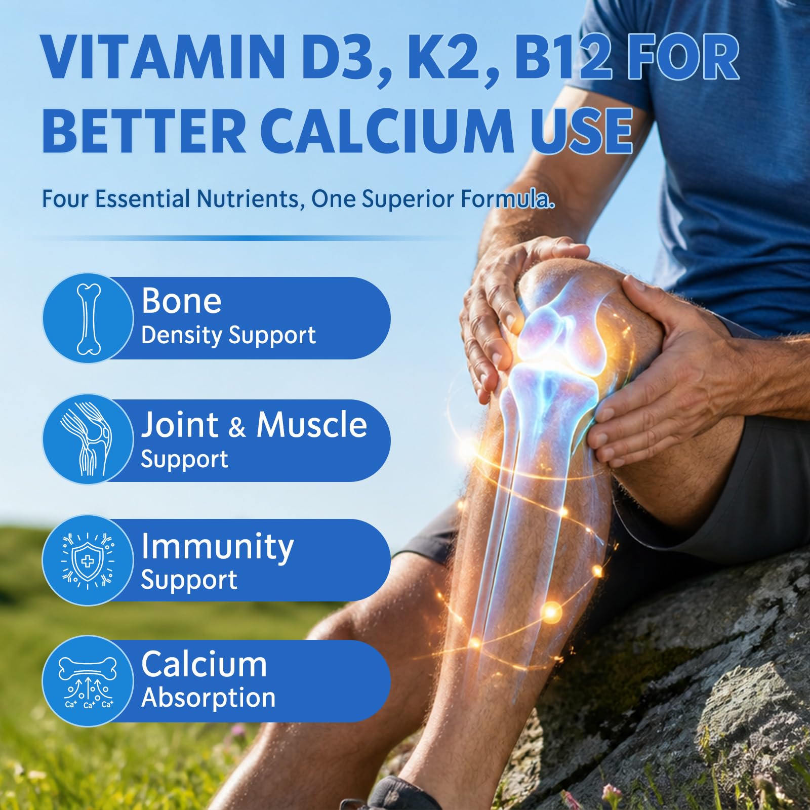 60 capsules of calcium and D3