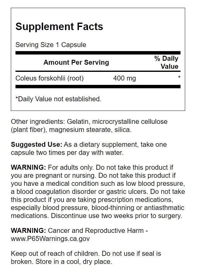 60 capsules of coleus forskohlii extract
