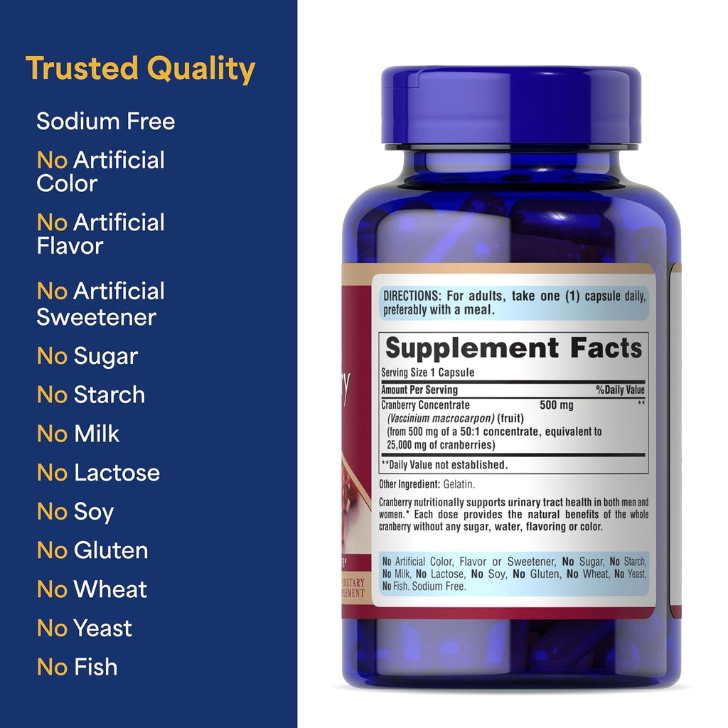 60 capsules of cranberry concentrate