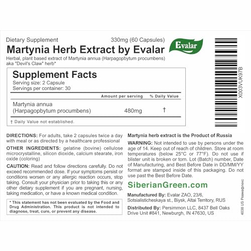 60 capsules of Devil's Claw extract