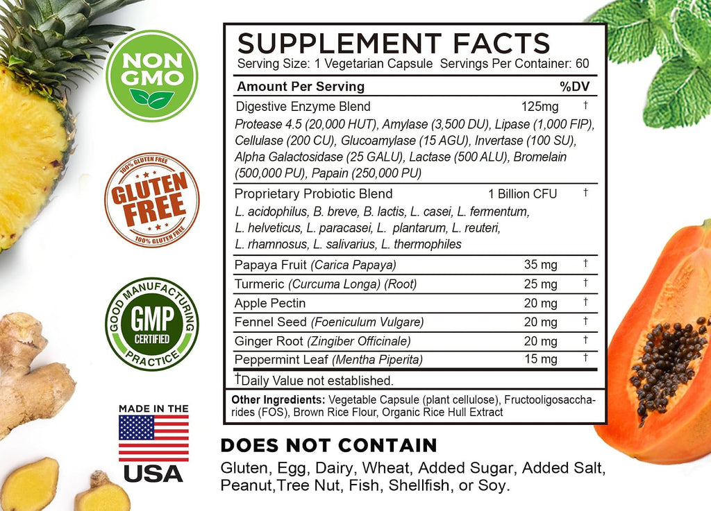60 capsules of digestive enzymes