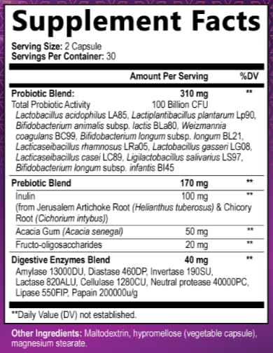 60 capsules of digestive probiotics